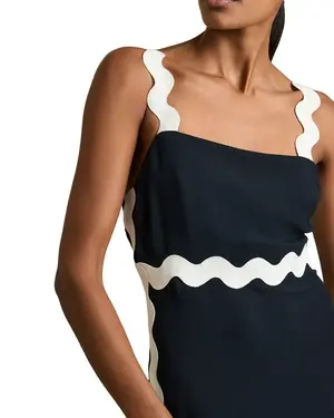 REISS Wave Craft Midi Dress