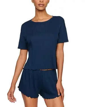 Eberjey Pointelle Sleep Tee - Navy