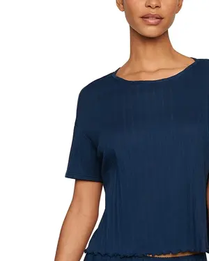 Eberjey Pointelle Sleep Tee - Navy