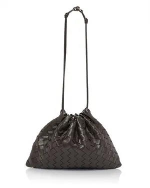 Bottega Veneta Intrecciato Leather Shoulder Bag - Fondant/gold