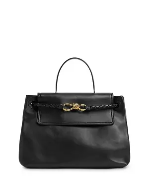 Bottega Veneta Ciao Ciao Leather Top Handle Bag - Black/brass