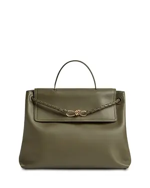 Bottega Veneta Large Intrecciato Leather Top Handle Bag - Cypress