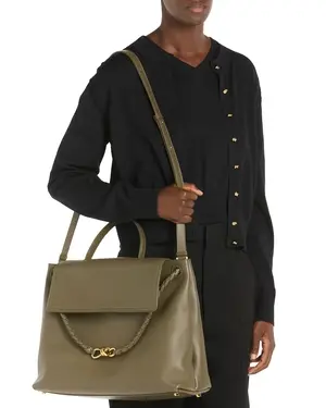 Bottega Veneta Large Intrecciato Leather Top Handle Bag - Cypress