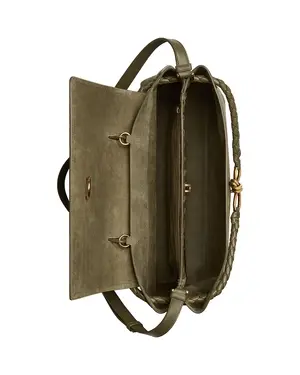 Bottega Veneta Large Intrecciato Leather Top Handle Bag - Cypress