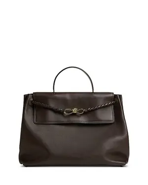Bottega Veneta Large Intrecciato Leather Top Handle Bag - Fondant/brass