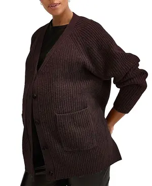 Hatch Collection Maternity Cashmere Marlow Cardigan - Espresso
