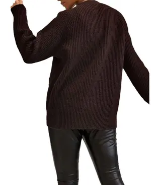 Hatch Collection Maternity Cashmere Marlow Cardigan - Espresso