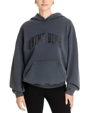 ANINE BING Harvey Hooded Sweatshirt - Washed Black