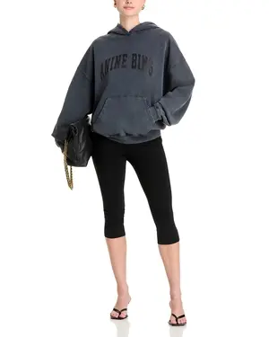 ANINE BING Harvey Hooded Sweatshirt - Washed Black