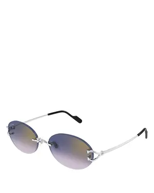 Cartier Cartier C Decor Oval Sunglasses Silver