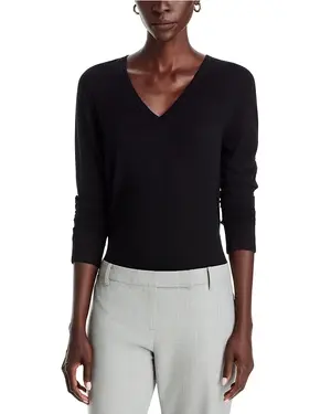 Majestic Filatures Cashmere V-neck Sweater - Black