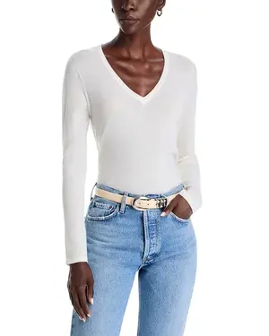 Majestic Filatures Cashmere V-neck Sweater - Milk