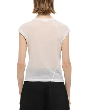 Helmut Lang Twisted Crop Tee - White