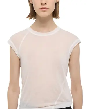 Helmut Lang Twisted Crop Tee - White