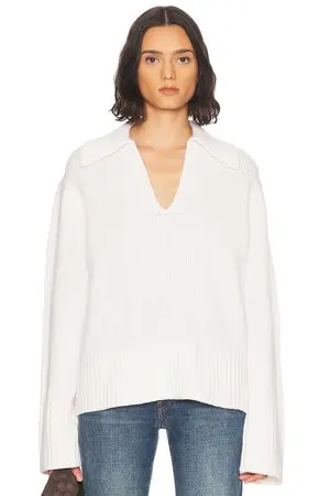 Jenni Kayne Cashmere Phoebe Polo Sweater - Ivory