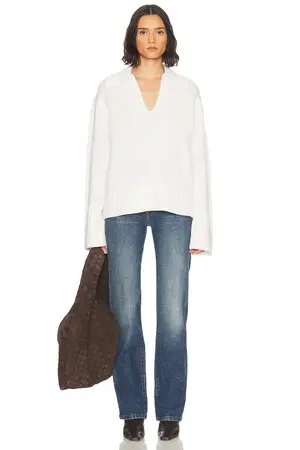 Jenni Kayne Cashmere Phoebe Polo Sweater - Ivory