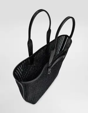 Dolce & Gabbana Woven Mesh And Calfskin Shopper