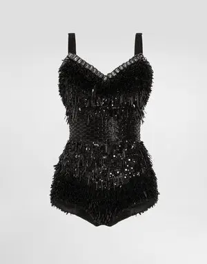 Dolce & Gabbana Sequined And Micro-beaded Bodysuit