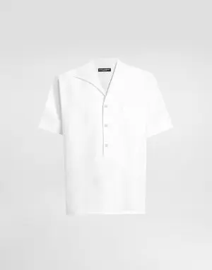 Dolce & Gabbana Three-button Short-sleeved Linen Shirt - White