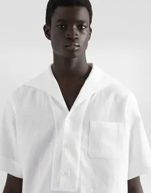 Dolce & Gabbana Three-button Short-sleeved Linen Shirt - White