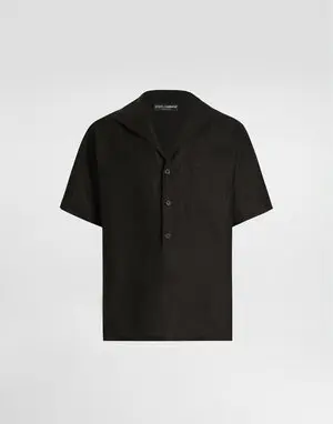 Dolce & Gabbana Three-button Short-sleeved Linen Shirt - Black