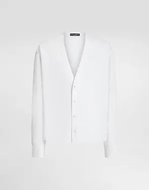 Dolce & Gabbana Long-sleeved Linen Shirt With Cardigan Buttoning