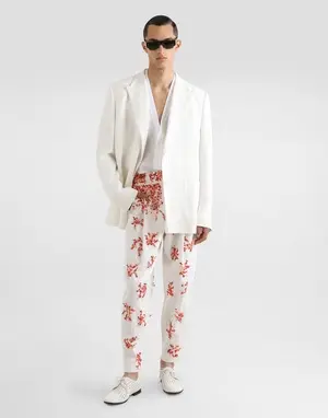 Dolce & Gabbana Long-sleeved Linen Shirt With Cardigan Buttoning