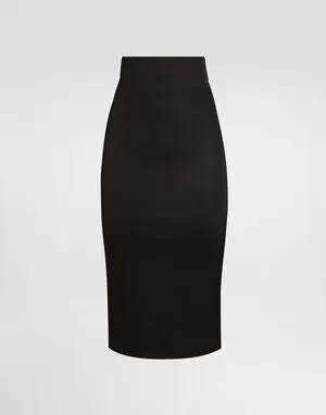 Dolce & Gabbana Technical Ottoman Pencil Skirt - Black