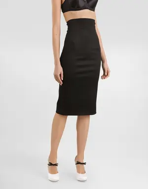 Dolce & Gabbana Technical Ottoman Pencil Skirt - Black