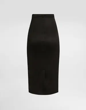 Dolce & Gabbana Technical Ottoman Pencil Skirt - Black