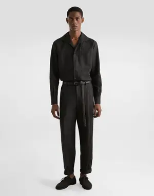 Dolce & Gabbana Long-sleeved Linen Shirt - Black