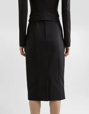 Dolce & Gabbana Technical Cady Pencil Skirt - Black