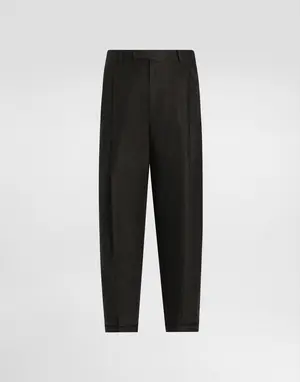 Dolce & Gabbana Linen Fabric Trousers - Black