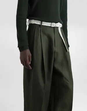 Dolce & Gabbana Linen Fabric Pants - Green
