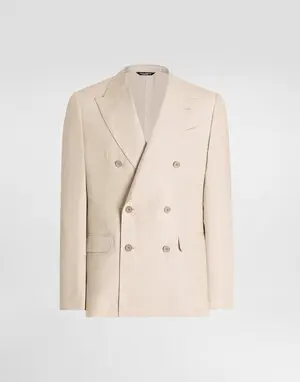 Dolce & Gabbana Double-breasted Linen Jacket - Beige