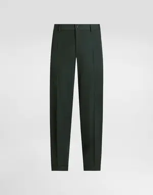 Dolce & Gabbana Woolen Trousers With Turn-ups - Green