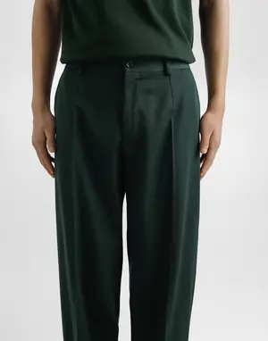 Dolce & Gabbana Woolen Trousers With Turn-ups - Green