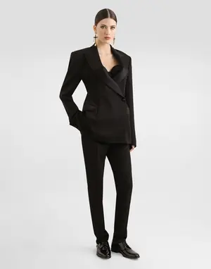 Dolce & Gabbana Double-breasted Wool Gabardine Tuxedo Jacket
