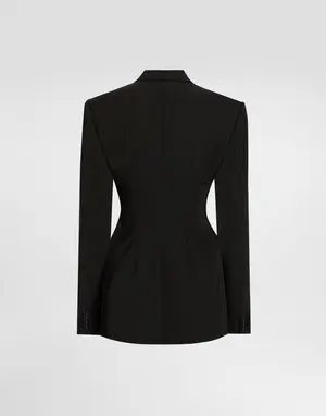 Dolce & Gabbana Double-breasted Wool Gabardine Tuxedo Jacket