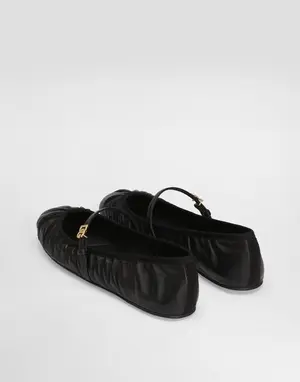Dolce & Gabbana Vally Nappa Leather Ballet Flats - Black