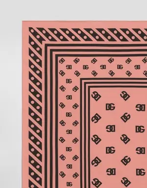 Dolce & Gabbana Silk Twill Foulard With All-over Dg Logo