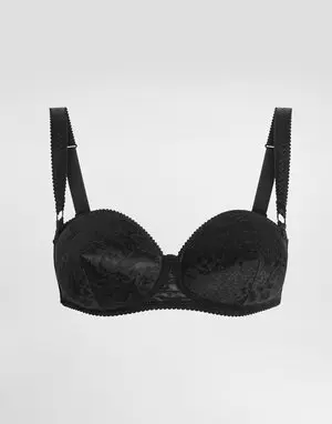 Dolce & Gabbana Lace Balconette Bra With Conical Cups - Black