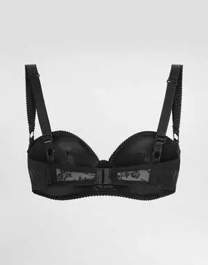 Dolce & Gabbana Lace Balconette Bra With Conical Cups