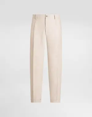 Dolce & Gabbana Linen Pants With Turn-ups - Beige