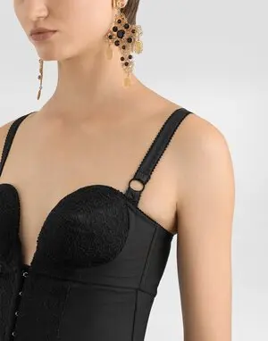 Dolce & Gabbana Lace Bodysuit With Conical Cups