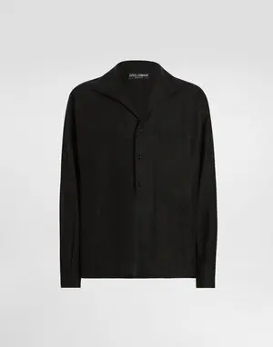 Dolce & Gabbana Three-button Long-sleeved Linen Shirt - Black