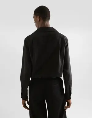 Dolce & Gabbana Three-button Long-sleeved Linen Shirt - Black