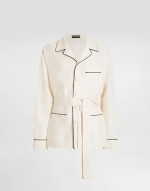 Dolce & Gabbana Linen Pajama Jacket With Belt