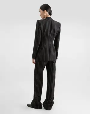 Dolce & Gabbana Double-breasted Pinstripe Wool Jacket - Multicolor