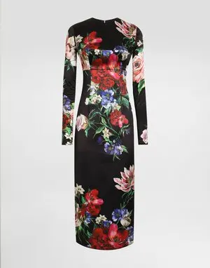 Stretch Floral Print Dresses